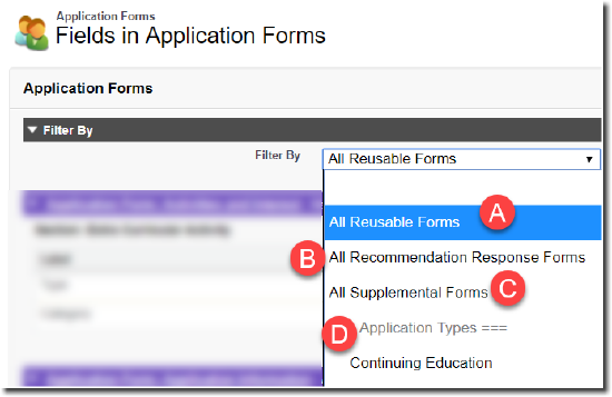 Managing Application Forms Liaison