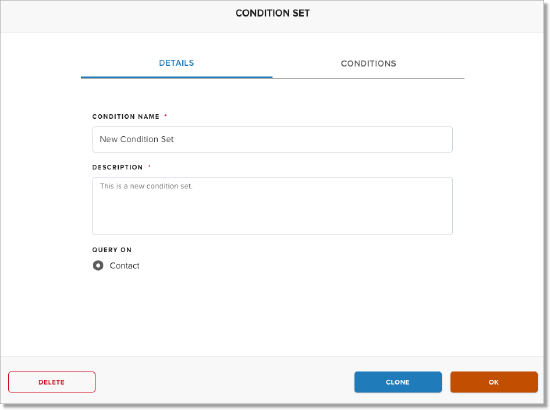 Working with Condition Sets - Liaison